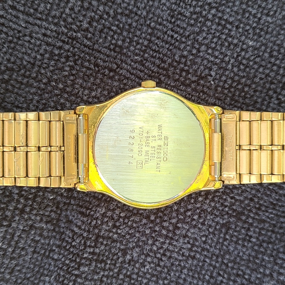 Vintage Seiko Men's Gold-Tone Watch, Stainless Steel - Gem